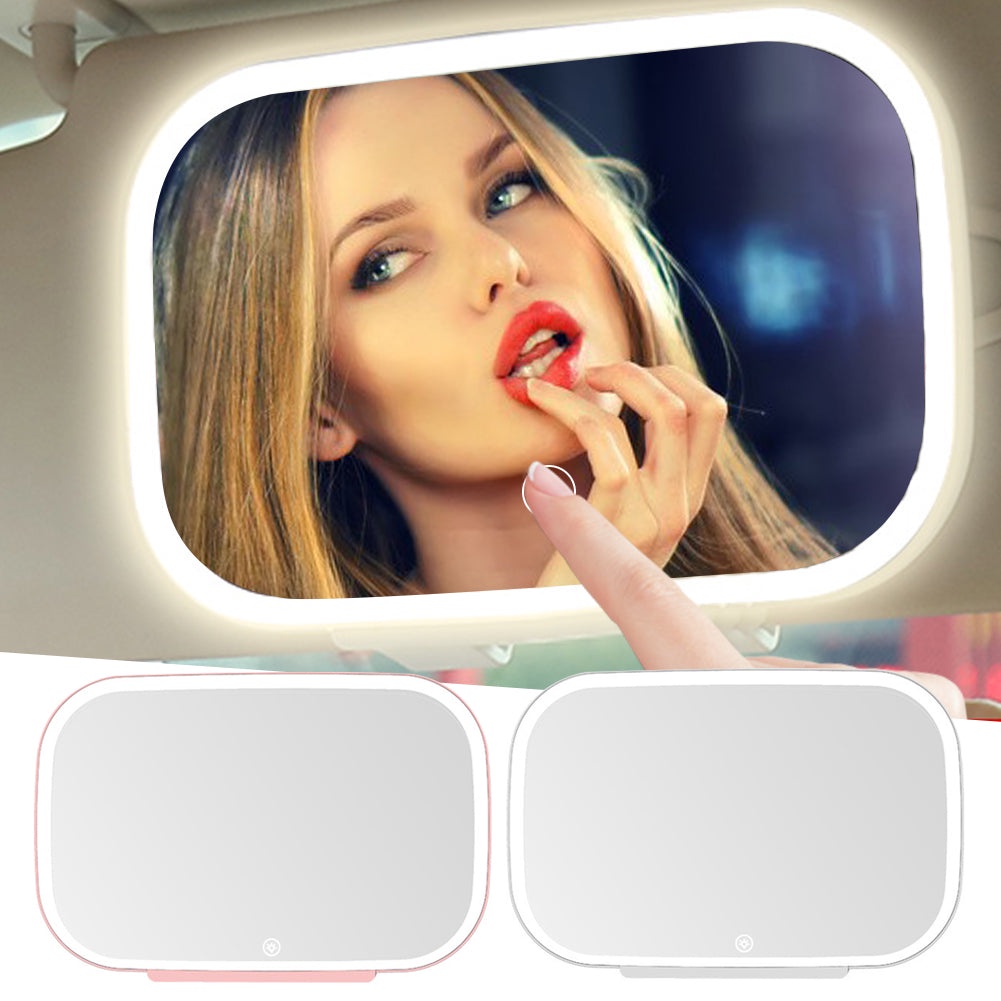 Led Car Mirror With Light Rechargeable Sun Visor Mirror Universal Car ...