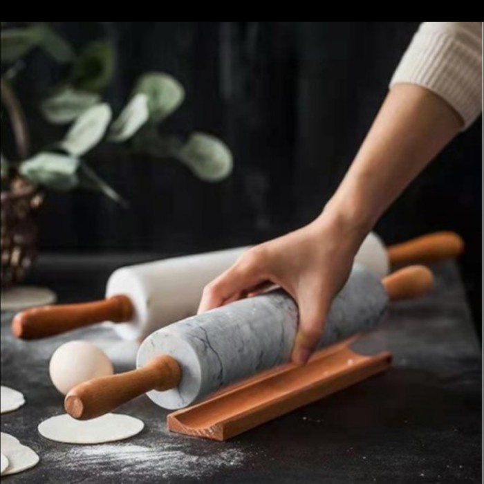 Marble rolling pin with wooden handle / Dough Grinder | Shopee Philippines
