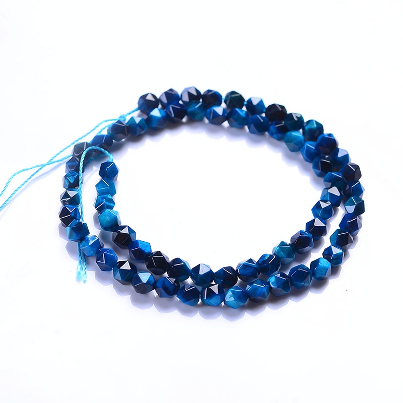 4A Natural Blue Tiger Eye Eagle Eye Stone Loose Bead Crystal DIY ...