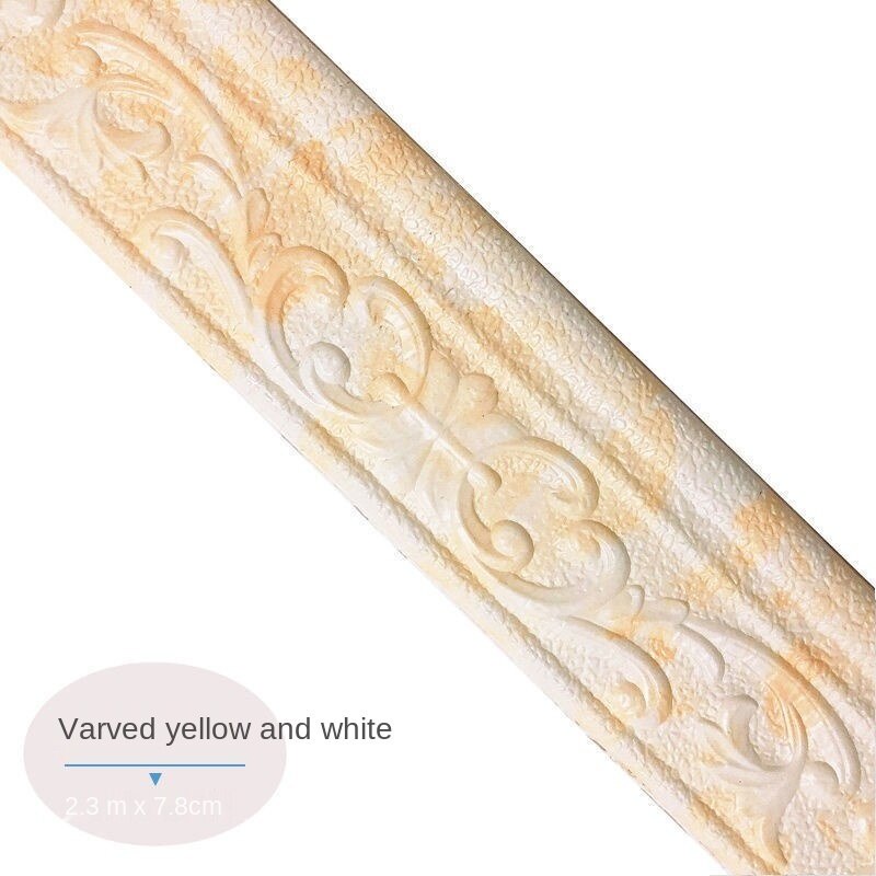 230cm x 4cm European Style 3D Ceiling WallPaper Dinding Skirting Walll ...