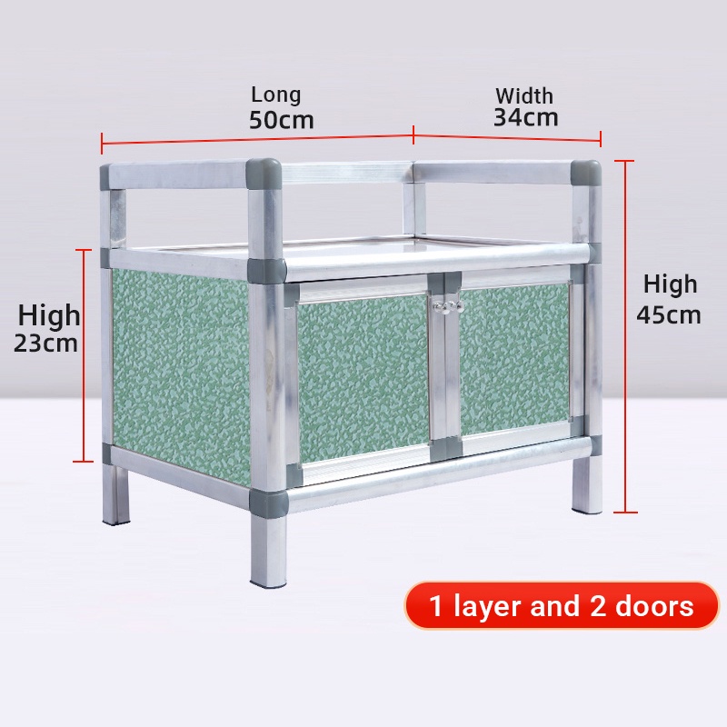 Aluminum alloy kitchen cabinet storage cabinet simple dish cabinet ...