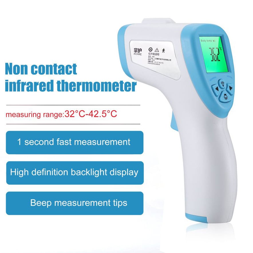 Non-Contact Infrared Thermometer Forehead Body Temperature with Fever ...
