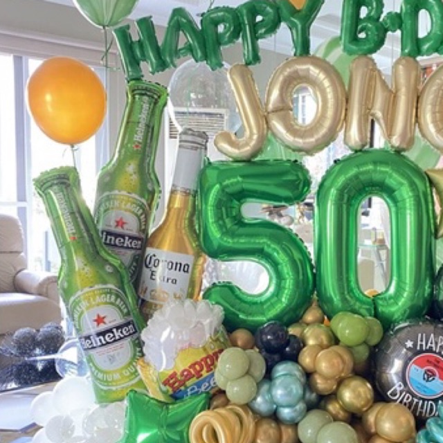 TWO PCS Heineken Beer Bottle shape birthday drink beer Foil Balloon ...