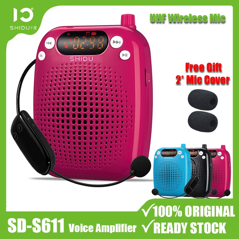 SHIDU S611 UHF Mini Audio Speaker Wireless Portable Acoustic Voice ...