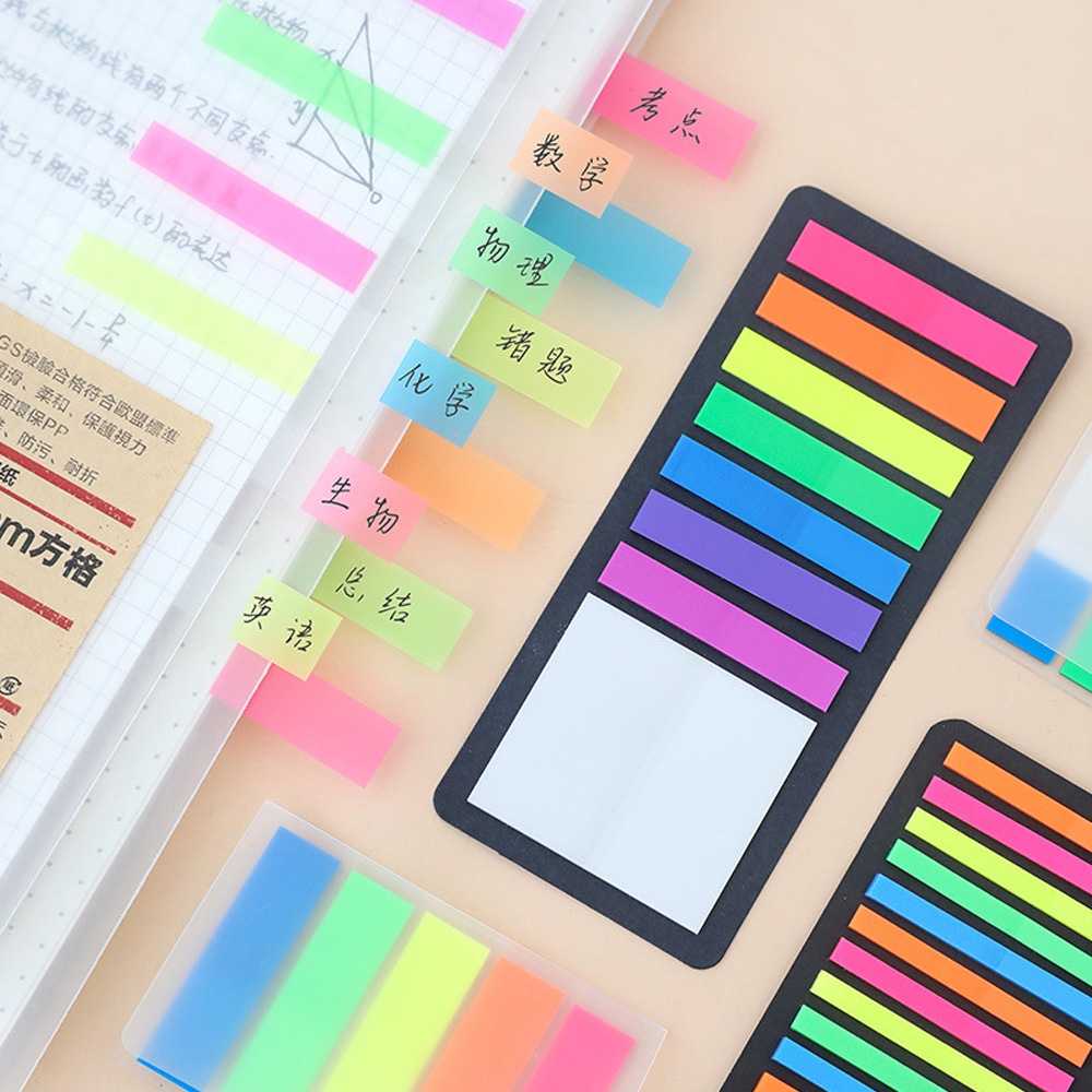 300 Sheets Flags Tabs Neon Page Markers Paper Index Bookmark Sticky ...