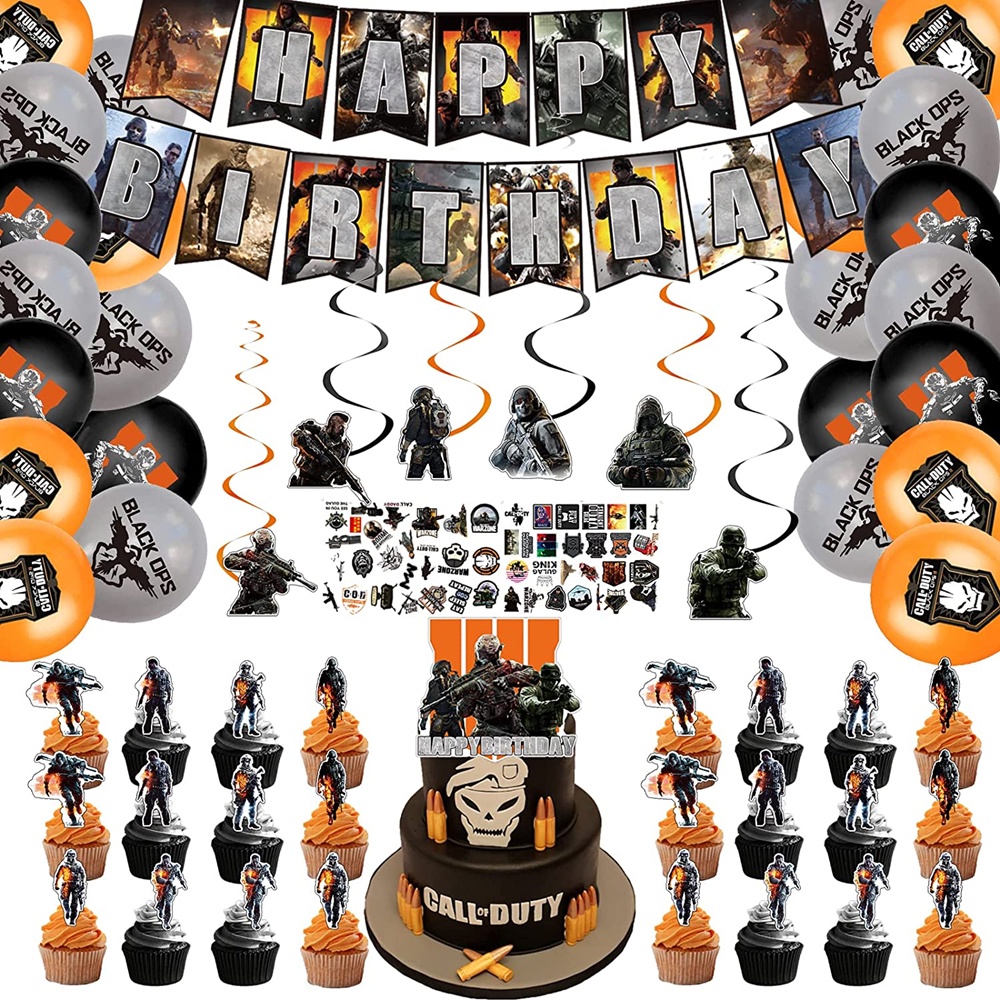 Call Of Duty Birthday Party Decoration Banner Topper Boy Happy Birthday ...