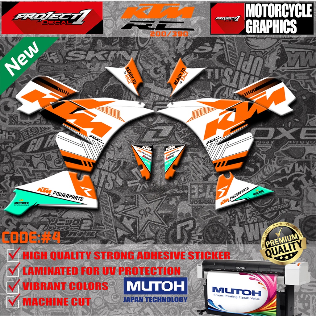 KTM RC 200-390 full graphics kit-decals #4 | Shopee Philippines