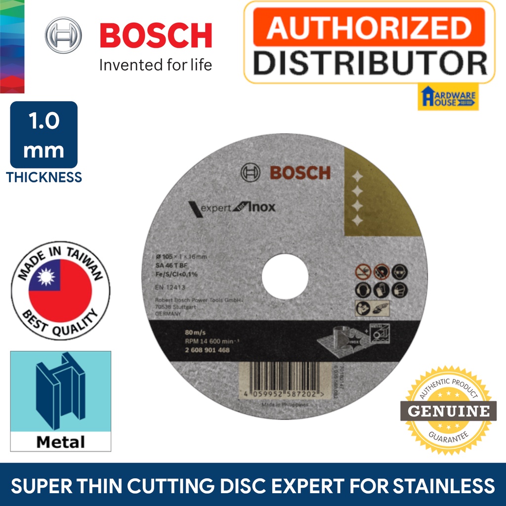ORIGINAL Bosch Super Thin Cutting Disc 4" Expert for Stainless Steel ...