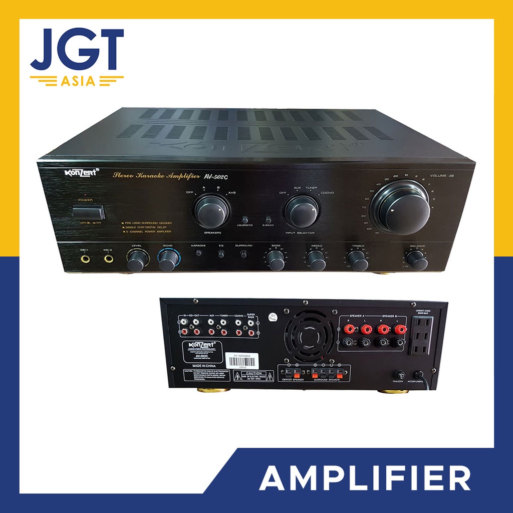 Original Konzert AV-502C Karaoke Amplifier 500W x 2 (New Model) | Shopee Philippines