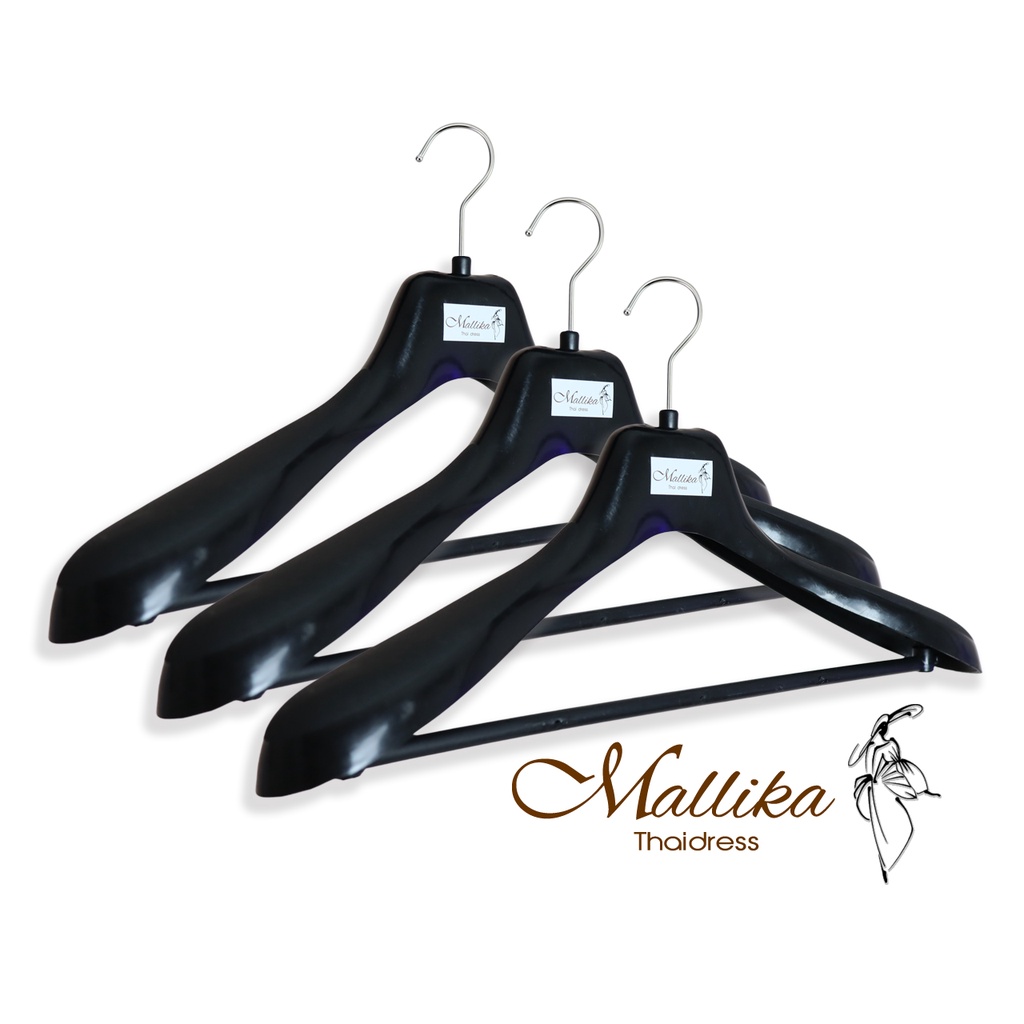 Set Of 3 Hangers Black With Pants Hangers. Besar Hanger Quality By ...