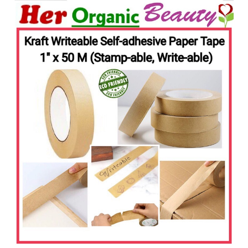 Matte Kraft Writeable Self-adhesive Paper Tape 1" x 50 M (Writable ...