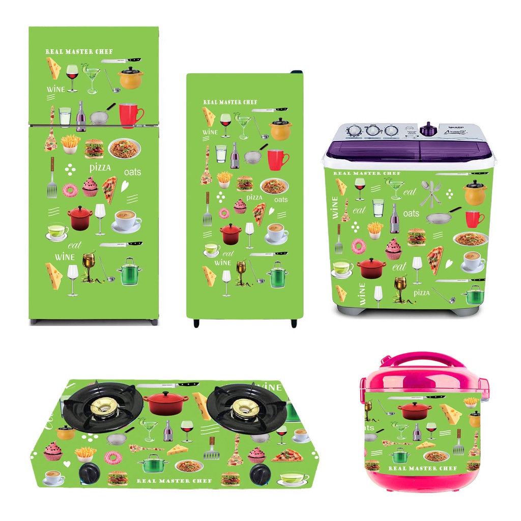 MESIN HIJAU Sticker for 1 Door Refrigerator/2 Door Refrigerator/Stove ...