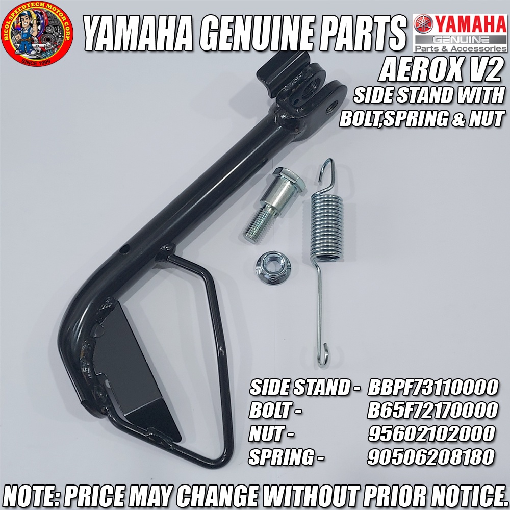 AEROX V2 SIDE STAND,BOLT,NUT AND SPRING (YGP GENUINE: BBP-F7311, 95602 ...
