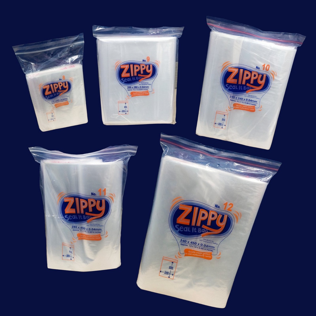 100PCS Zippy Bags / Large Size #7, 8, 9, 10, 11, 12 / Ziplock ...