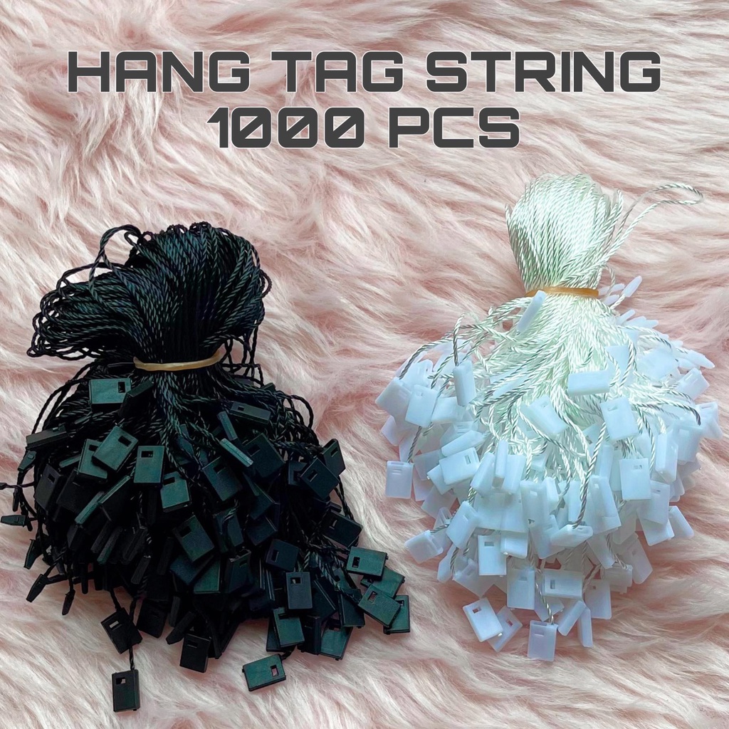 1000 PCS. HANG TAG STRING | BLACK AND WHITE NYLON HANG TAG STRINGS ...