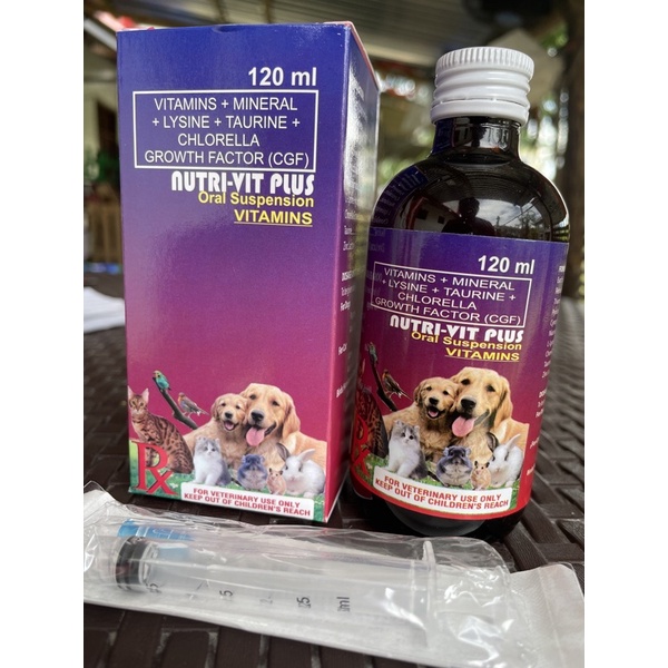 NUTRI-VIT Plus Syrup 120ML VITAMINS & MINERAL w/ Free Dropper for Puppy ...
