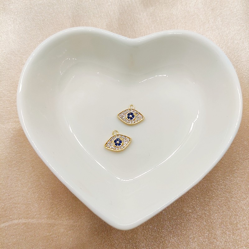 18K Gold Plated Eye Pendant Demon Eye Pendant, Evil Eye Disc Coin ...