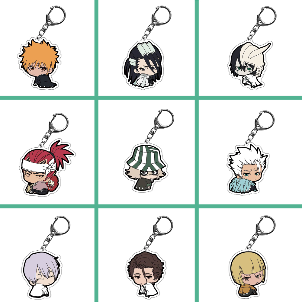 Anime Bleach Kuchiki Rukia Urahara Kisuke Keychain Cartoon Double-Sided ...