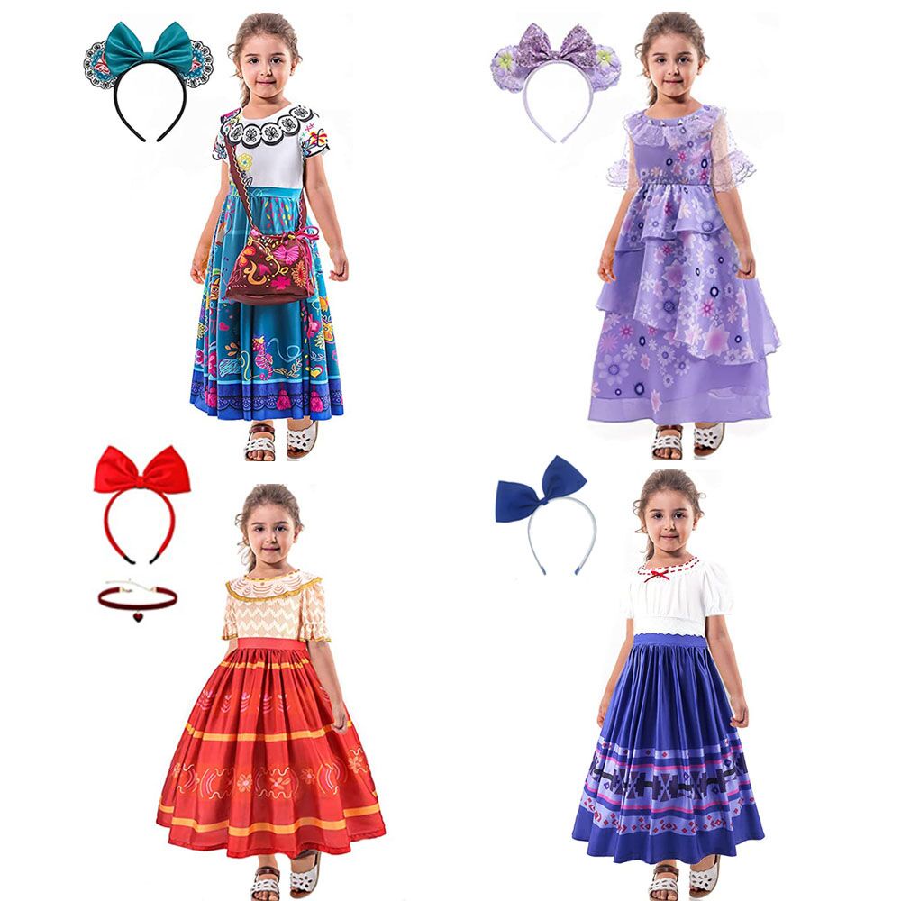 Encanto Isabella Cosplay Baby Girl Magic Princess Dress 2-12Years Olds ...