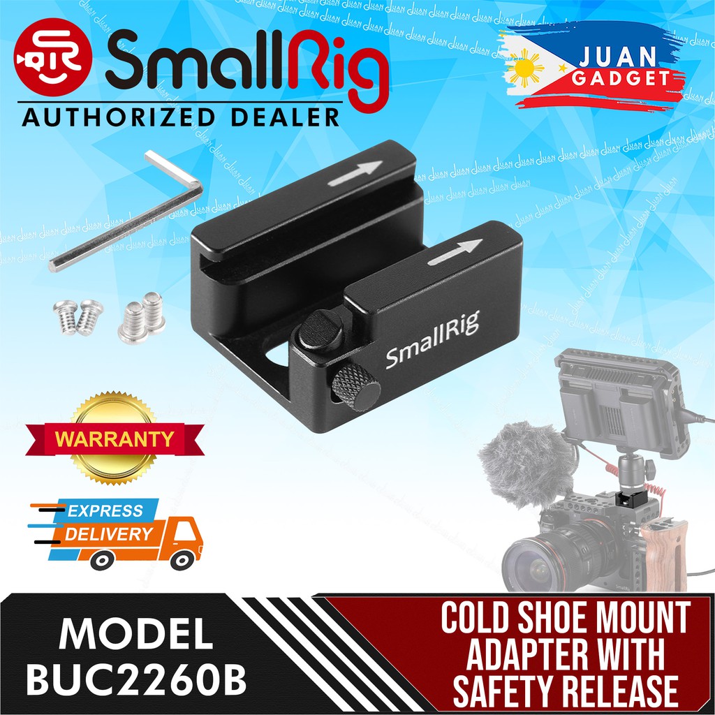 Smallrig Cold Shoe Mount Adapter with Safety Release | Model 2260 | JG ...