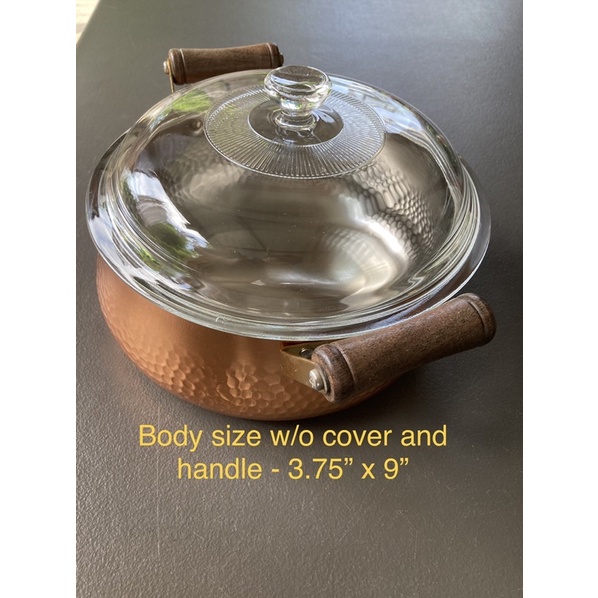 Japan surplus Harika pure copper pot with Neorex glass cover ...