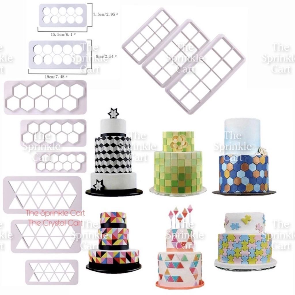 Geometric Grid Fondant Cutter Cookie Cutter Molder Geometry Hexagon ...