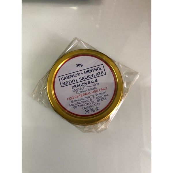 Dragon Balm 20g Camphor+Menthol Methyl Salicylate | Shopee Philippines