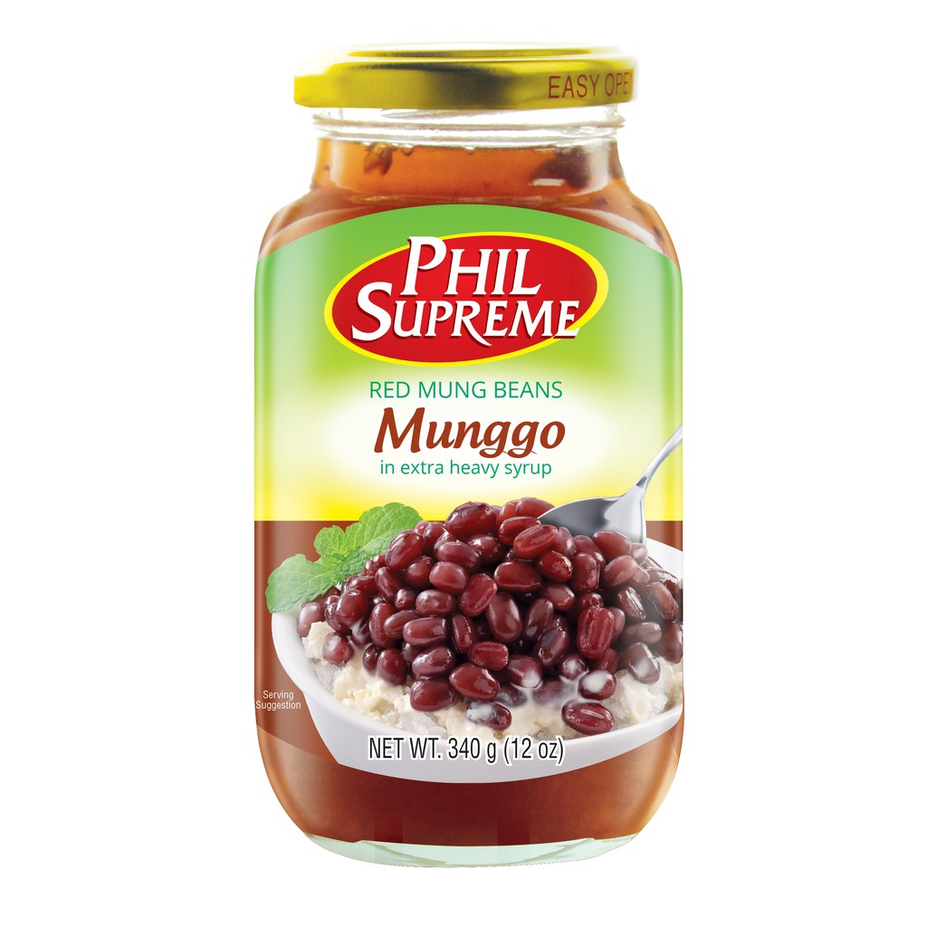 Phil Supreme Red Mung Beans (Munggo), Sweet Preserve - 12oz | Shopee ...