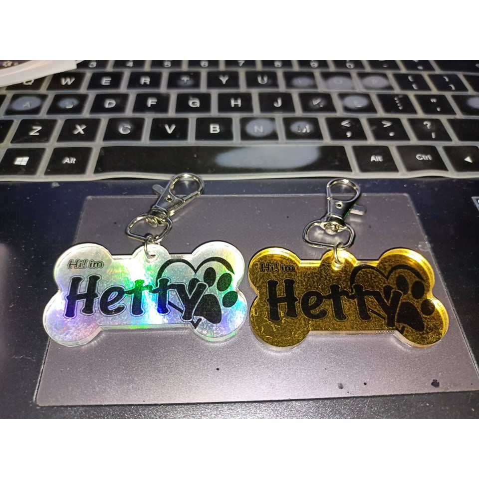 NEW CUSTOMIZED PET TAG FOR DOG OR CAT (BACK TO BACK HOLOGRAM) | Shopee ...