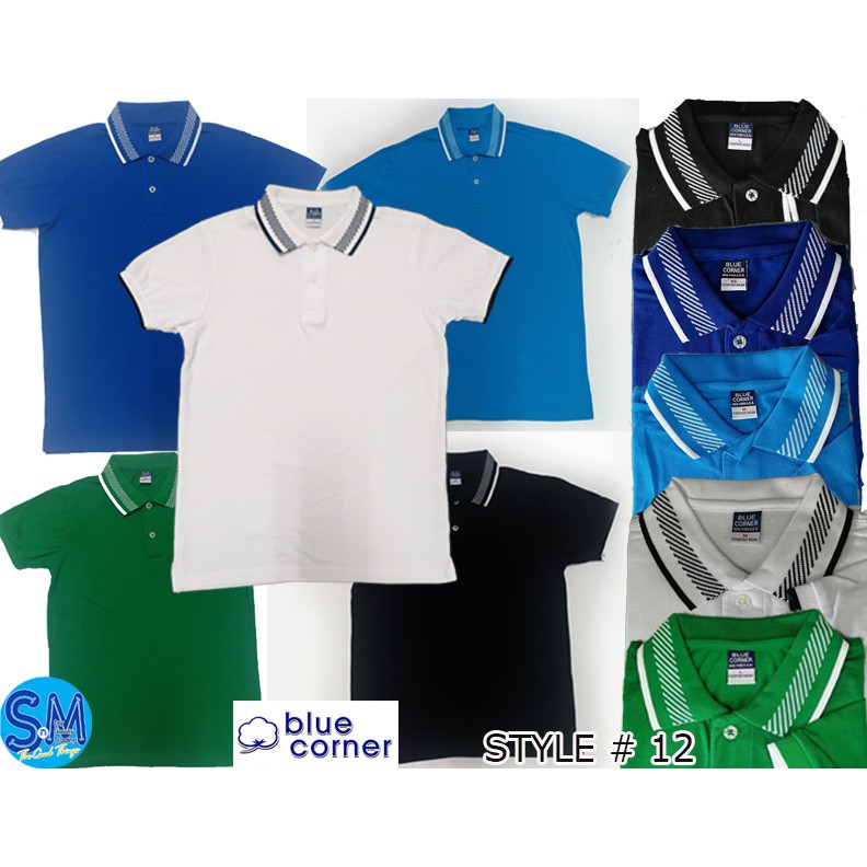 BLUE CORNER POLO SHIRT WITH LINING FOR MEN AND WOMEN STYLE #12 | Shopee ...