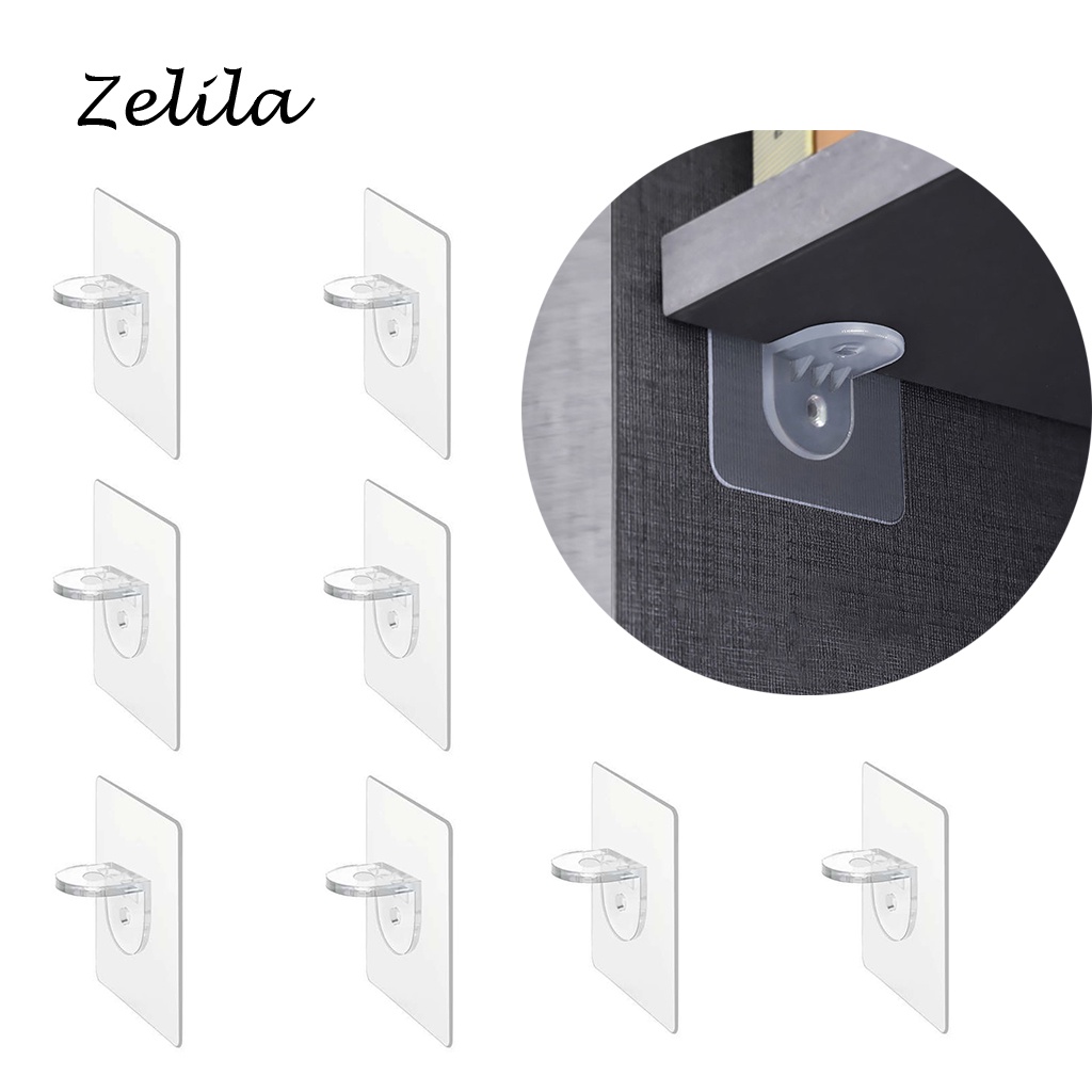 8Pcs Strong Self Adhesive Shelf Bracket Support Peg Sticky Angle Brace ...
