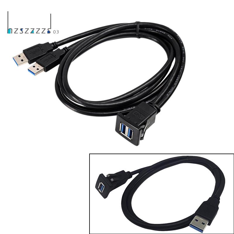 1M Socket Cable USB 3.0 Auto Car Flush Mount Male to Female Extension ...