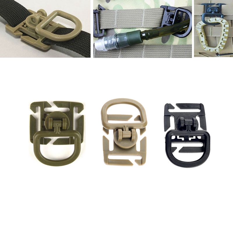 5pcs rotation D ring clip molle attach webbing clamp tactical backpack ...
