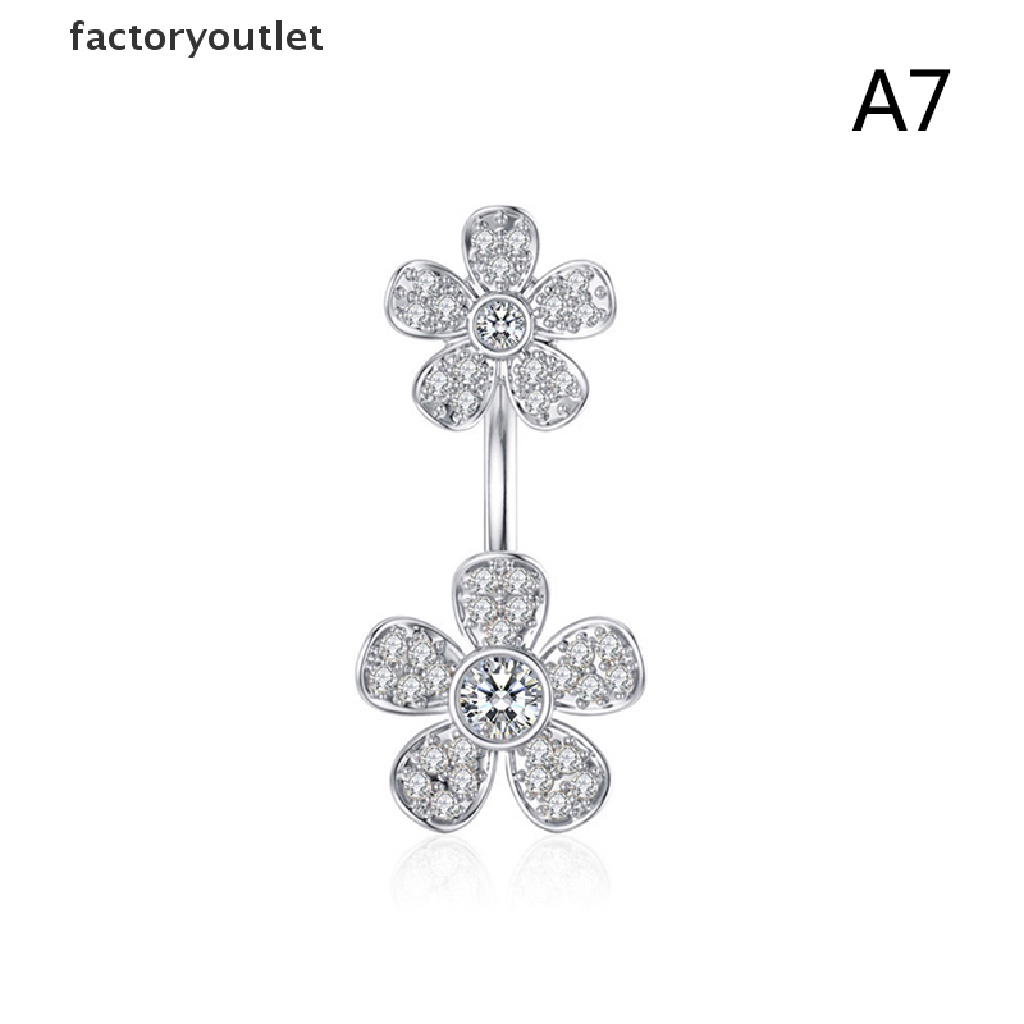 FCPH 1Pcs Sexy Inverted Rod Four-leaf Clover Belly Button Rings Dangle ...