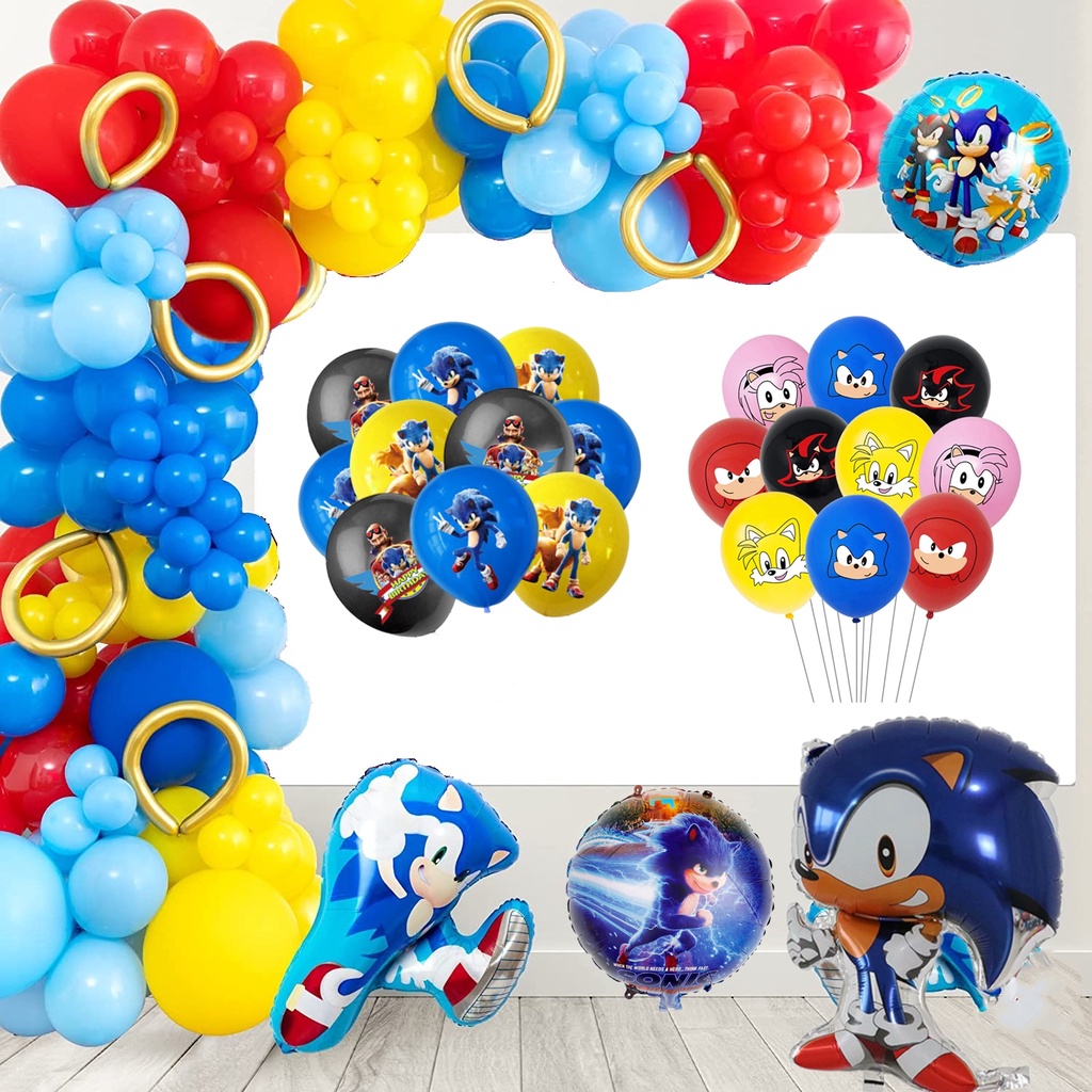 Sonic Balloon Birthday Party Arch Set Family Gathering Supplies kids ...