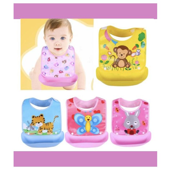Baby Waterproof Silicone Bibs Detachable Apron Bib okqwp | Shopee ...