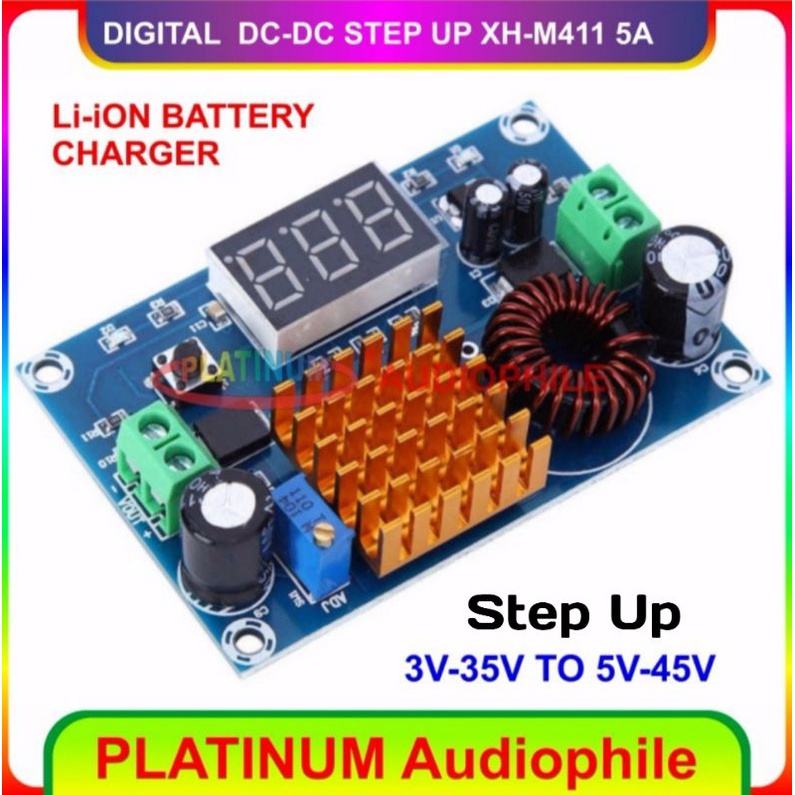 Digital Step Up DC To DC Adjustable DC-DC Boost Converter Display Voltmeter XH-M411 | Shopee ...