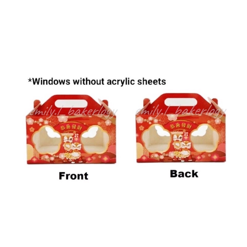 CNY Box with handle (Can fit 2pcs 4017) 新年手提包装盒子红色手提袋饼干礼盒喜庆纸盒 (可装2罐4017 ...
