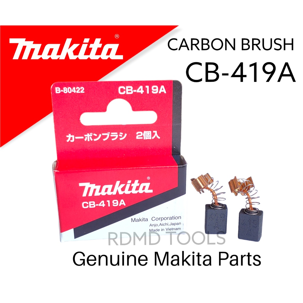 (B-80422) Original Makita Carbon Brush CB-419A (1 SET) Made in Vietnam ...