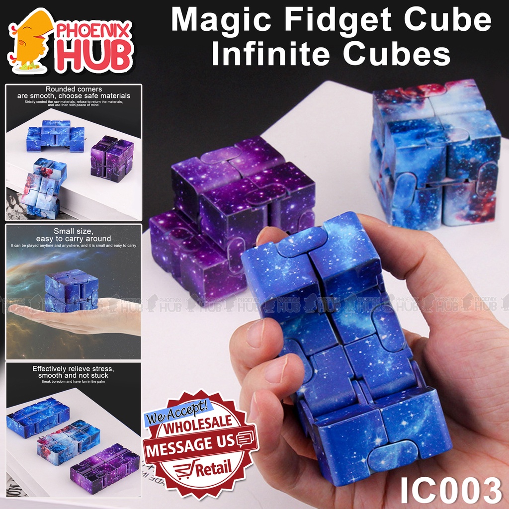 PhoenixHub IC003 Magic Fidget Infinite Cubes Sensory Cube Stress Relief ...