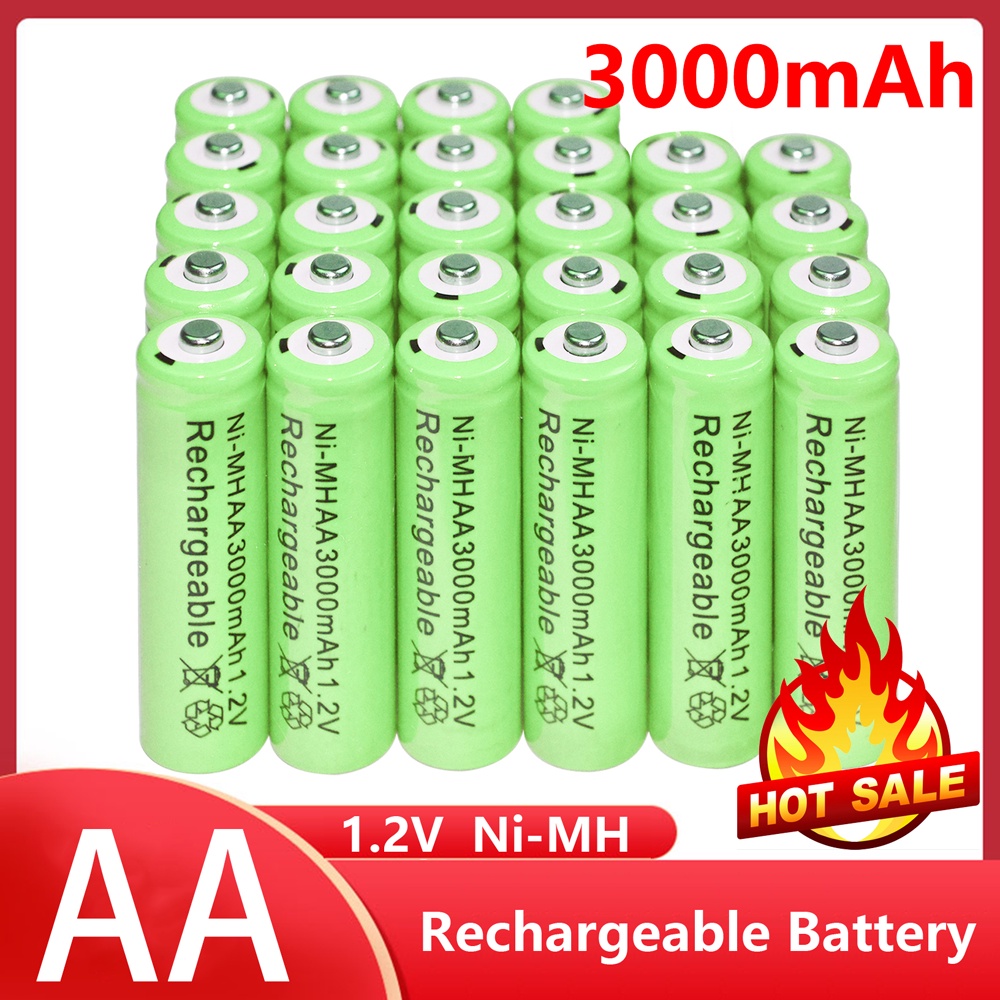 Rechargeable Battery AA 1.2V 3000mAh Ni MH Original Rechargeable Batteries For Solar Lights Toys Shopee Philippines
