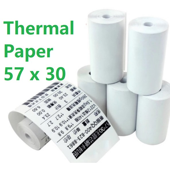 Thermal Paper 57mm x 30mm Cash Register Receipt Paper roll Pos Card Top ...
