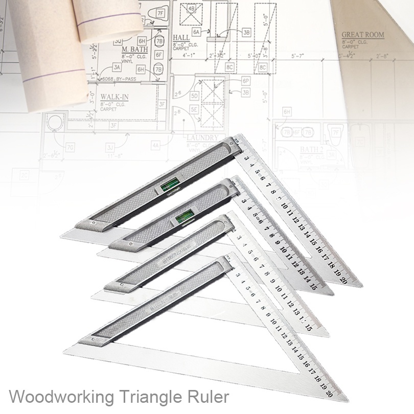Triangle Ruler Angle Square Ruler 90 Degrees Level Ruler Woodworking ...