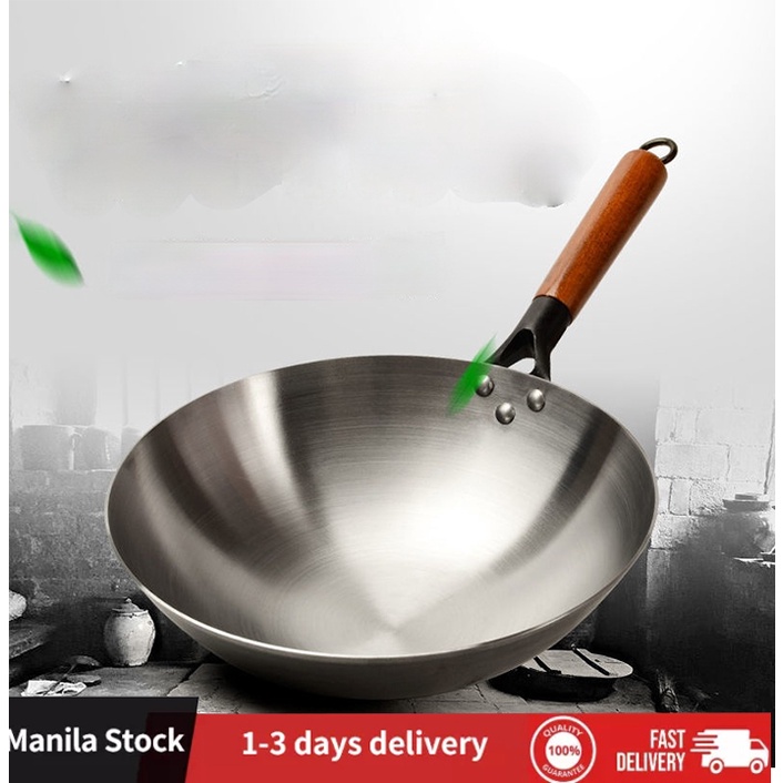 Carbon steel wok Chinese wok cooked wok non-stick authentic hand iron ...
