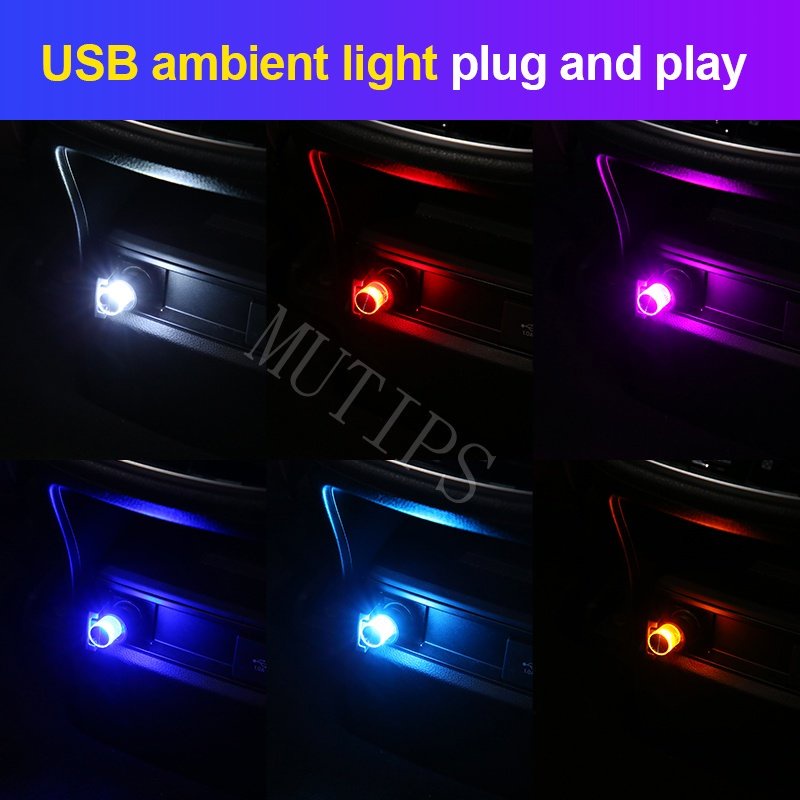 Mitsubishi Car Interior Mini USB Atmosphere LED Light Party Portable ...