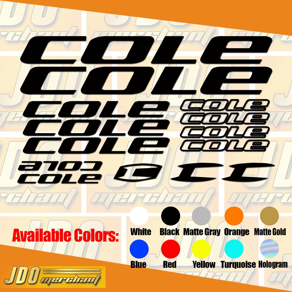 Cole bike Stickers Cole sticker Decals | Shopee Philippines