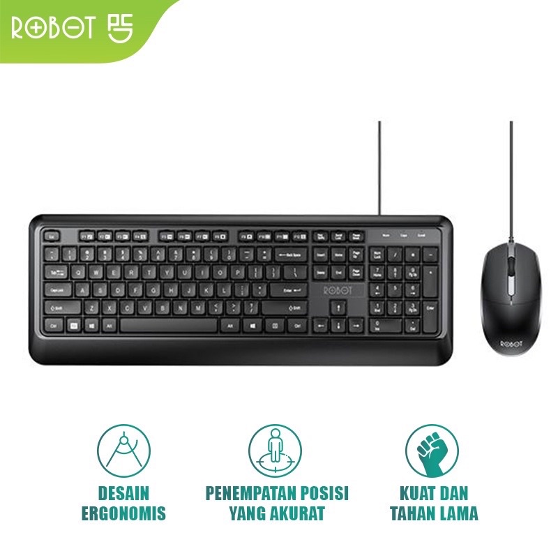 Robot Keyboard KM2600 Set Combo Keyboard and Mouse for Computer/Laptop ...