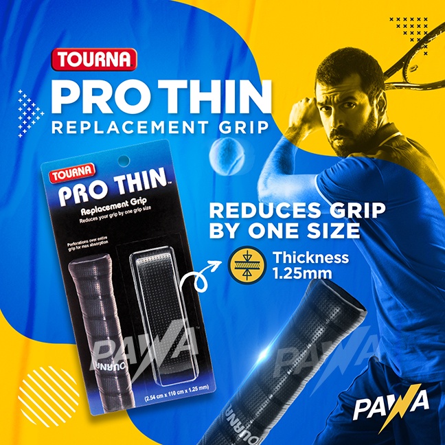 Tourna Pro Thin Tennis Replacement Grip (1.25mm thickness) | Shopee ...