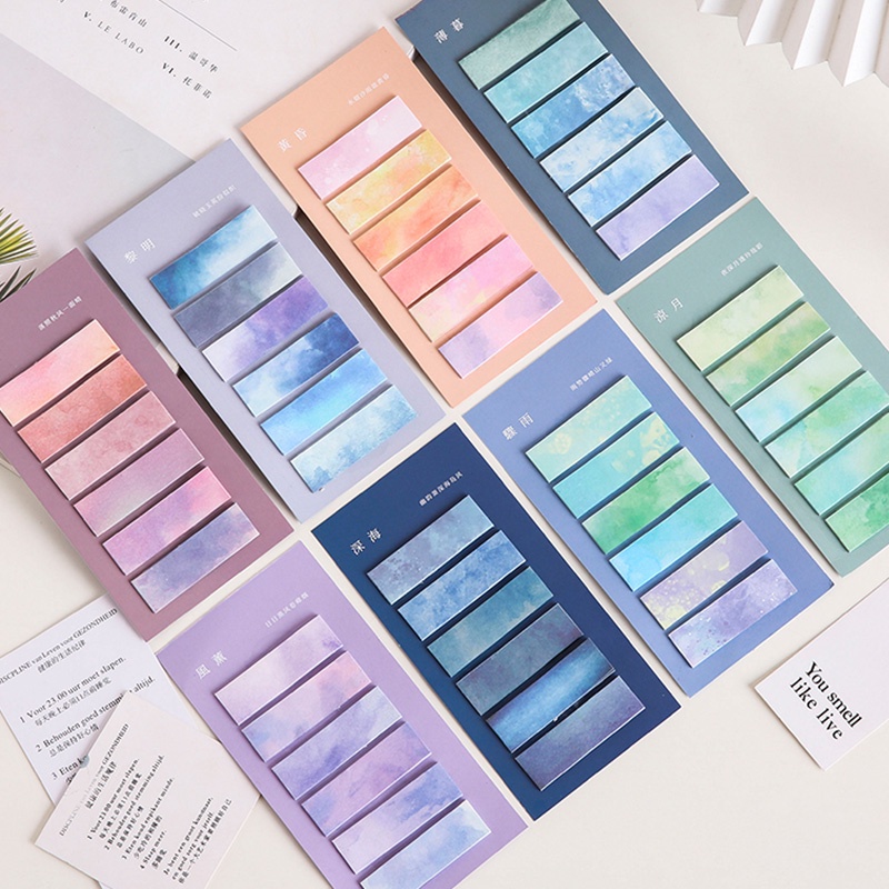 120 Sheets INS Gradient Color Label Stickers Student Tearable ...