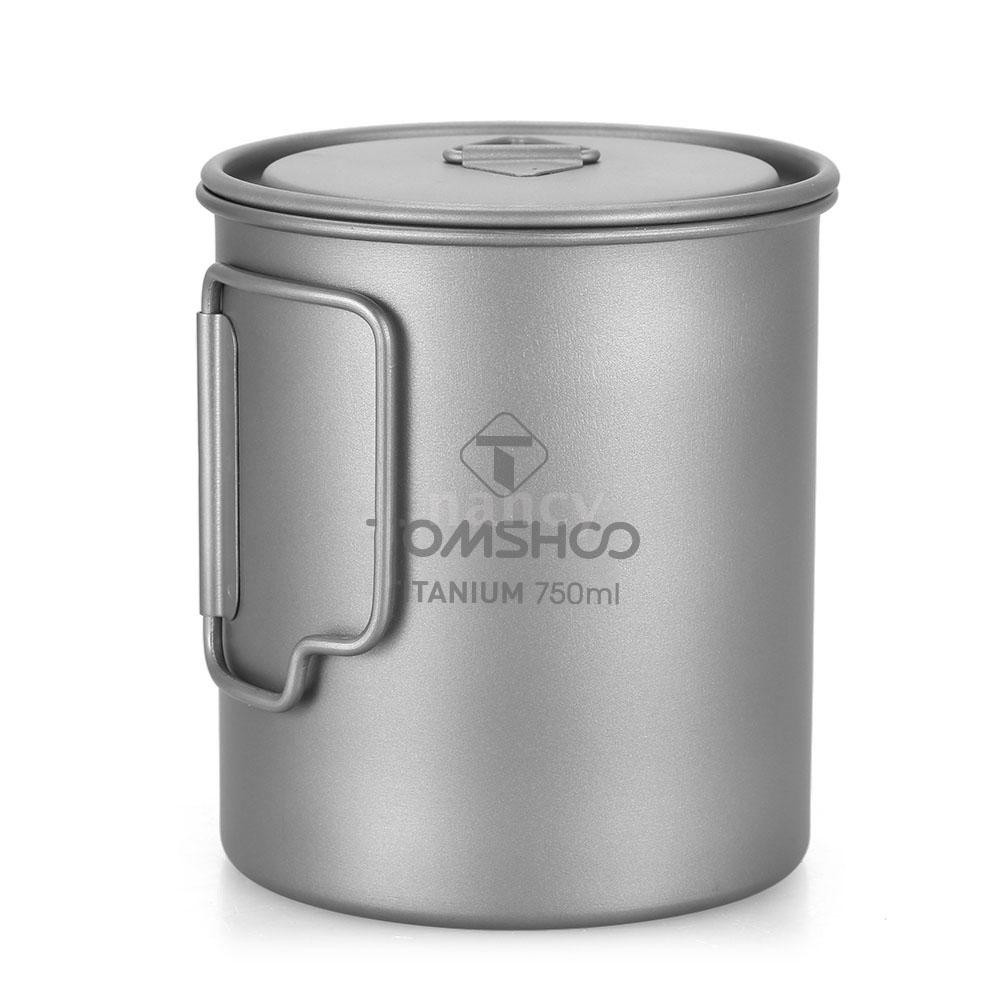 TOMSHOO Ultralight 750ml Titanium Cup Outdoor Portable Camping Picnic ...